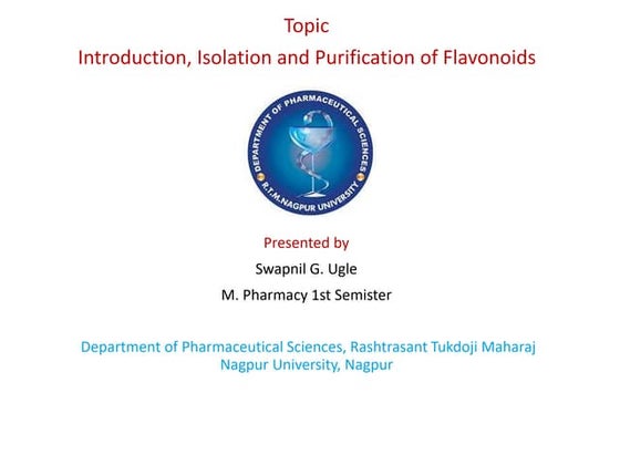 Flavonoids ppt | PPTX | Chemistry | Science