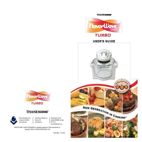 Flavorwave Oven User Guide | PDF
