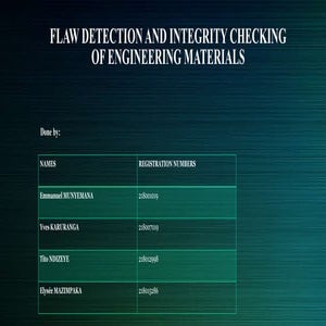 Flaw detection integrity checking of engineering materials | PPT