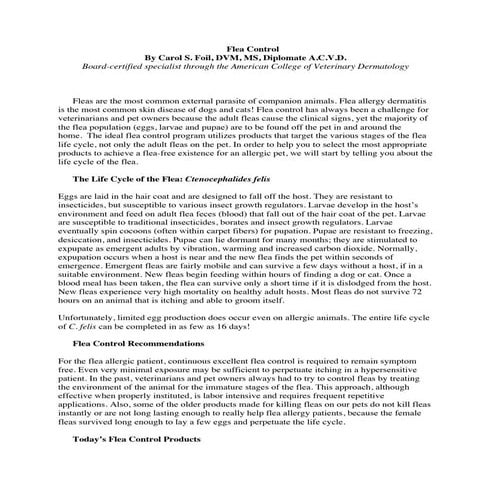 Flea control | PDF