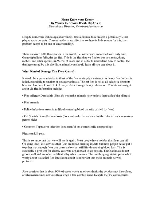 Client Handout - Fleas | DOCX