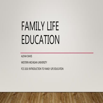 Family Life Education | PPTX