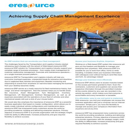 Fleet management erp-brochure | PDF