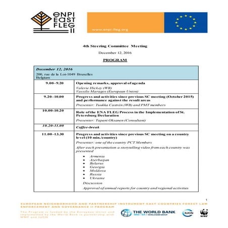 4th Steering Committee Meeting. Agenda | PDF