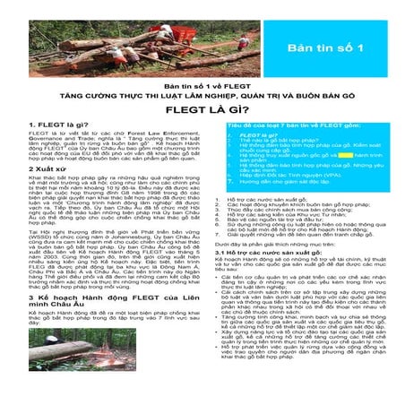 Flegt briefing note 1 flegt (vn) | PDF