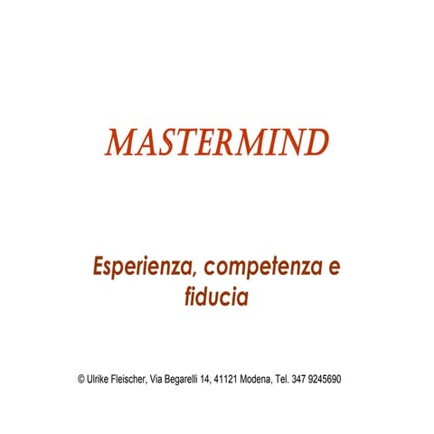 Ulrike Fleischer - Mastermind | PPT