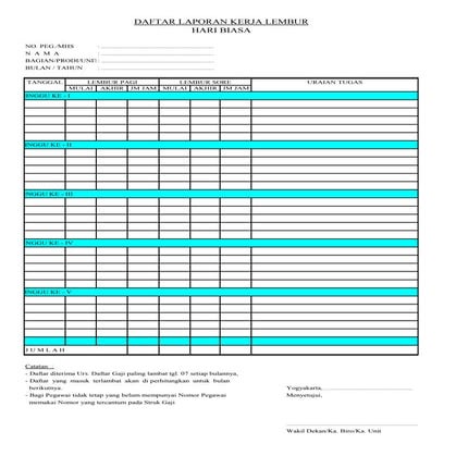 Form lembur | PDF