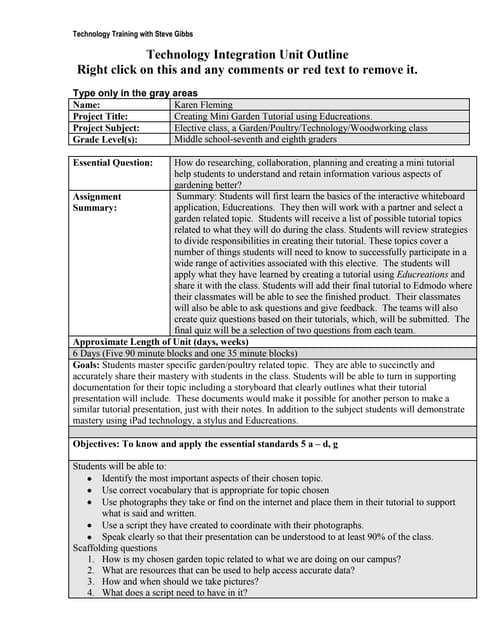 Lesson plan unit 3 | DOC | Education