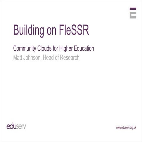 Eduserv Education Cloud | PPTX