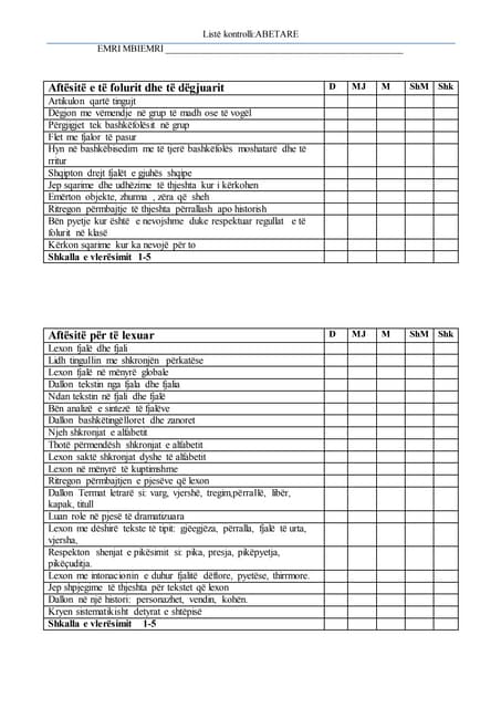 Modeli i një planifikimi ditor | DOCX