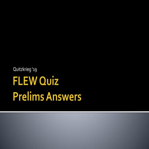 Flew quiz prelims 2019 (Food, Literature, Etymology, Wildlife) | PPT