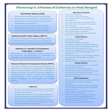Planning & Schemes of Fisheries in West Bengal | PDF