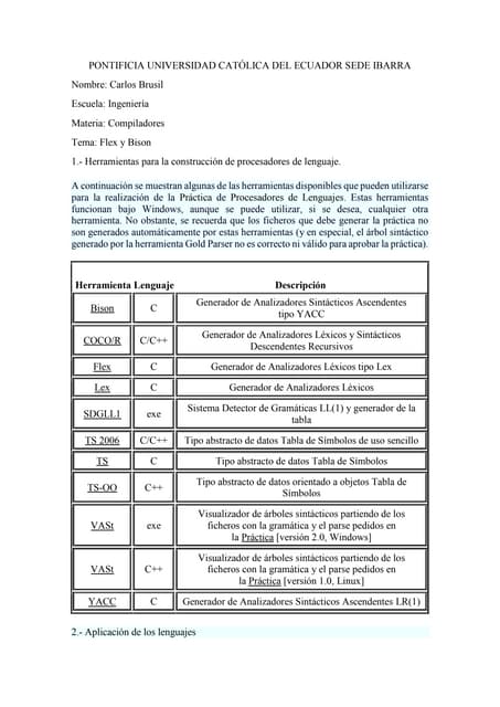 Procedimiento Para Utilizar Flex Y Bison | PDF