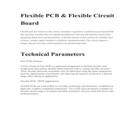 Flexible PCB and Flexible Circuit Boards | PDF