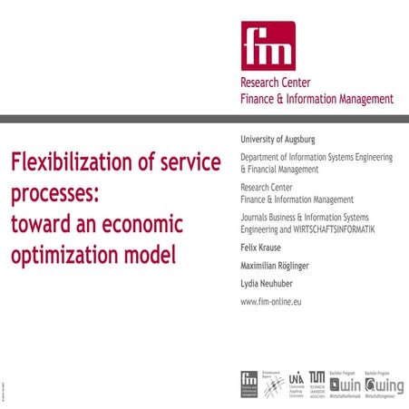 Flexibilization of service processes: toward an economic optimization ...