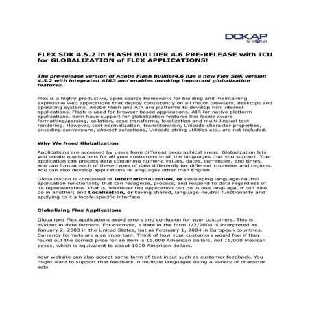 Flex sdk 4.5.2 in flash builder 4.6 pre release with icu for globalization of flex applications ...