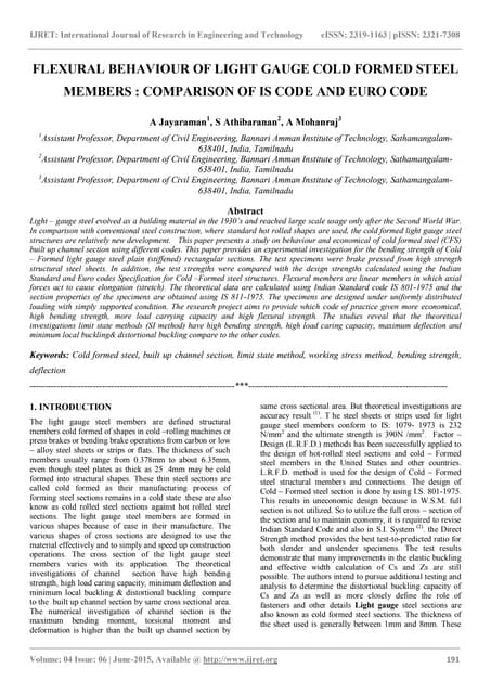 Theoretical study of axially compressed Cold Formed Steel Sections | PDF