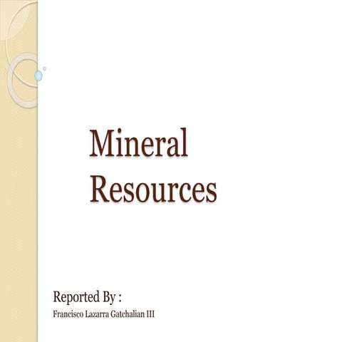 Mineral resources | PPTX