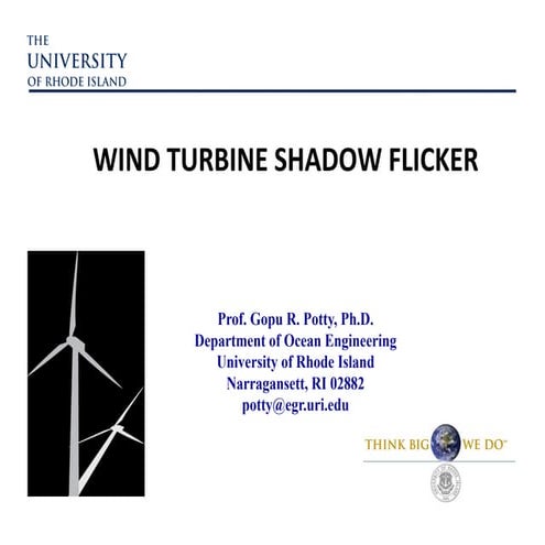 Wind Turbine Shadow Professor Gopu Flicker 2 | PDF