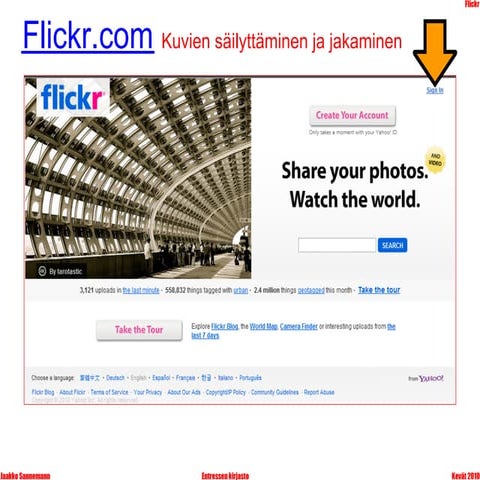 Flickr - Kuvien säilyttäminen ja jakaminen | PPT