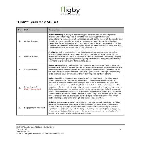 Flow Leadership Skills v4.3 | PDF