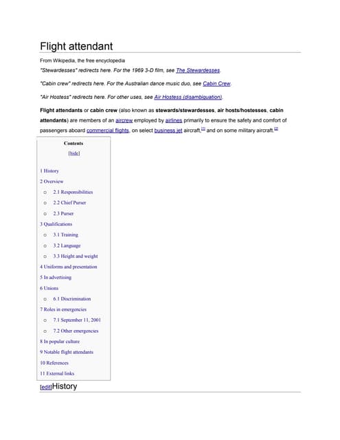 Aviation presentation Cabin Crew | PPT