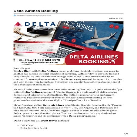 Delta Airlines Booking | PDF