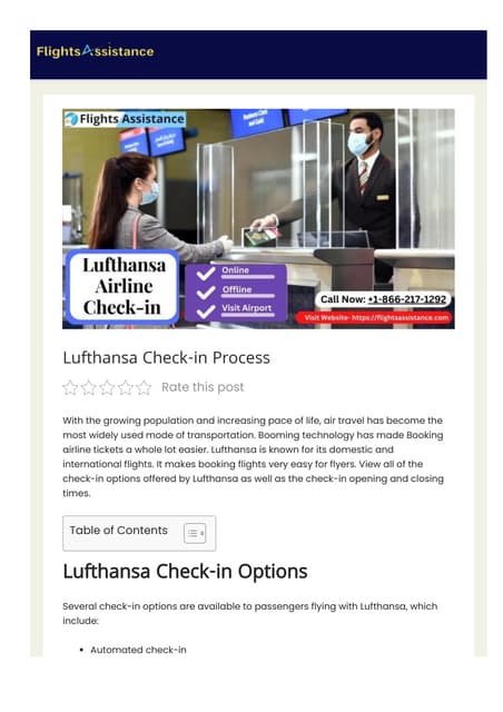Lufthansa Airlines Check-in Process | PDF