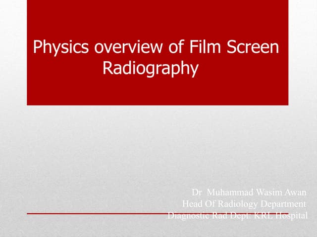 Radiographic Intensifying Screen | PPTX