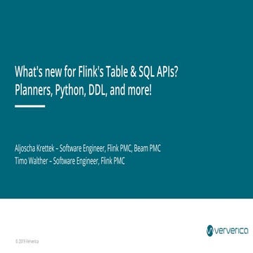 What's new for Apache Flink's Table & SQL APIs? | PPT