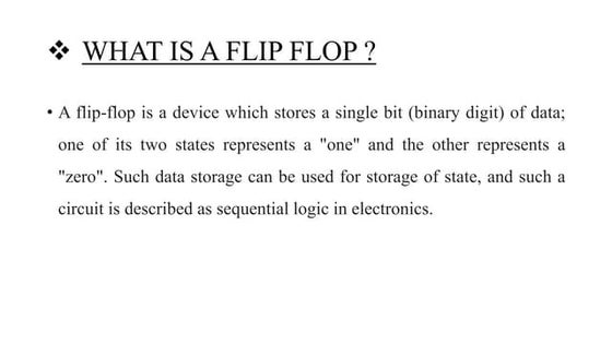 Flip-Flop || Digital Electronics | PPT | Consumer Electronics | Technology & Computing