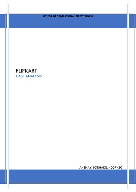 S.W.O.T analysis of Flipkart internet private LTD. | PPTX