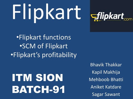 Flipkart | Inventory Management | Supply chain and distribution | PPTX