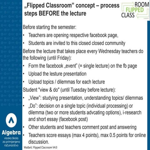Flipped classroom for "Algebra" High School, Zagreb, Croatia | PPT