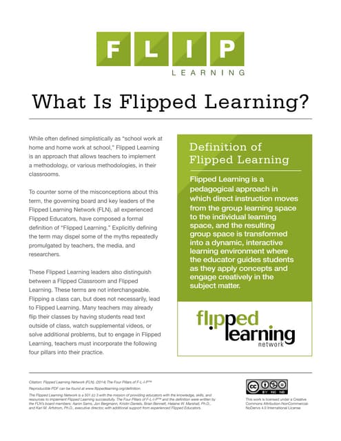 Flipped learning unit 1: Defining flipped learning | PPT