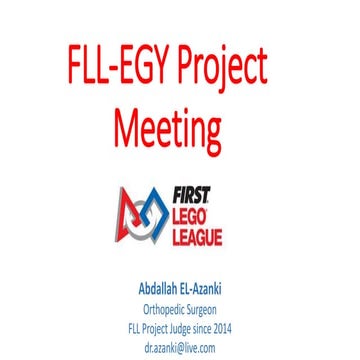 FLL PROJECT JUDGES GUID #DR_AZANKI | PPT