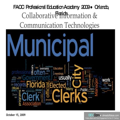 FL Municipal Clerks Web 2.0 Workshop 101509 | PPT