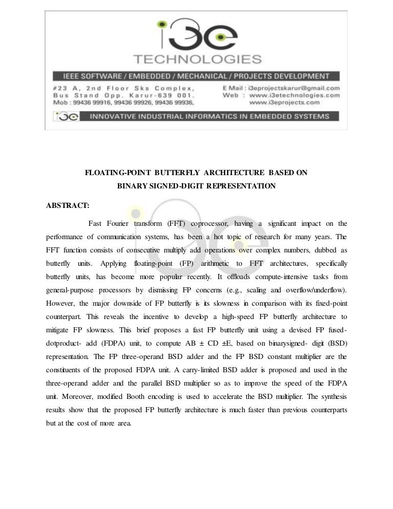 Floating Point Butterfly Architecture Based On Binary Signed Digit Re 3728