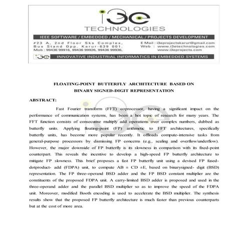Floating Point Butterfly Architecture Based On Binary Signed Digit Representation Pdf 2978