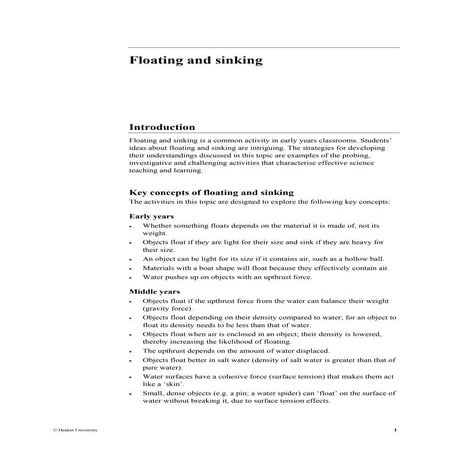 Floating sinking | PDF