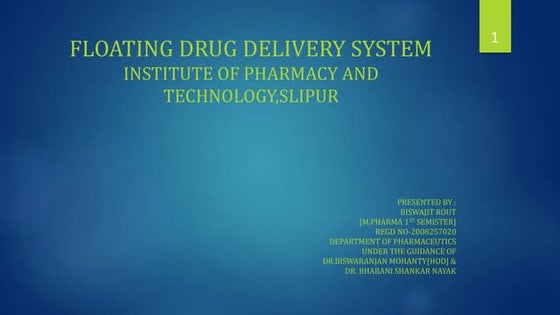LOW DENSITY SYSTEM/FLOATING DOSAGE SYSTEM | PPT