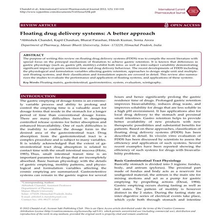 Floating drug delivery system ppt | PPTX