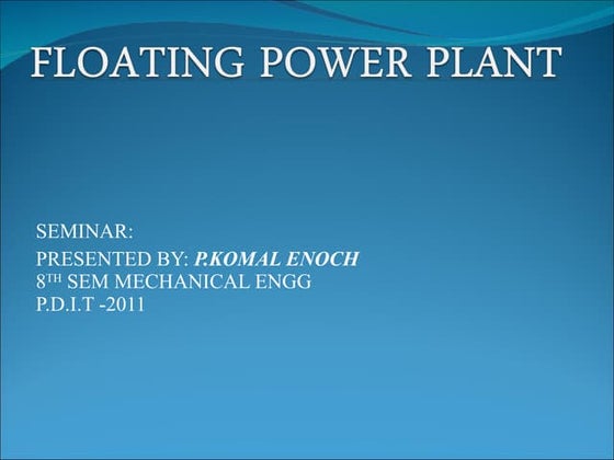 FLOATING SOLAR ppt | PPT