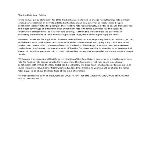 Floating rate loan pricing | DOCX