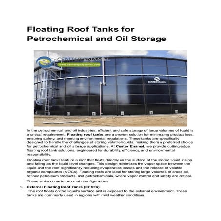 Floating Roof Tanks for Oil Storage with Vapor Recovery.docx