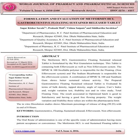 Floating tablet | PDF