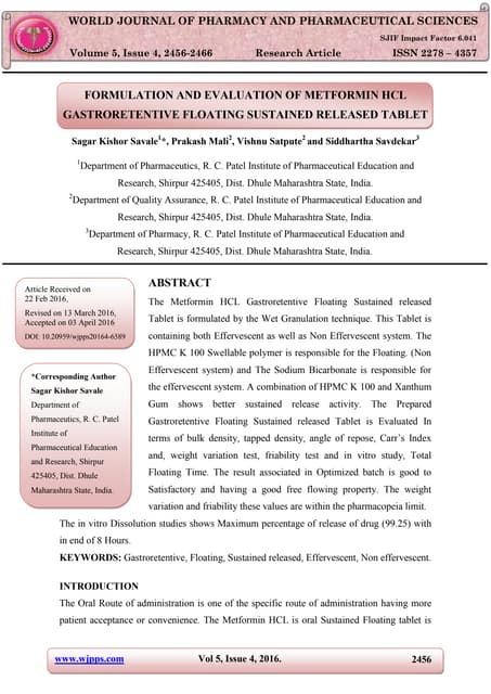 DISSOLUTION AND MECHANISM OF DRUG RELEASE | PDF