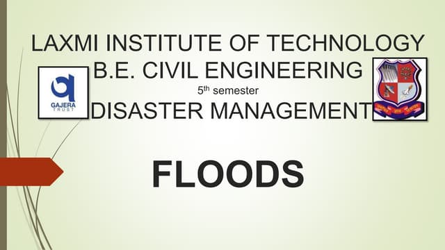 Disaster management flood | PPTX