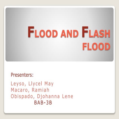 Flood and Flash Flood | PPTX