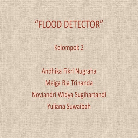 Flood detector Arduino Uno with Ultrasonic sensor | PPTX